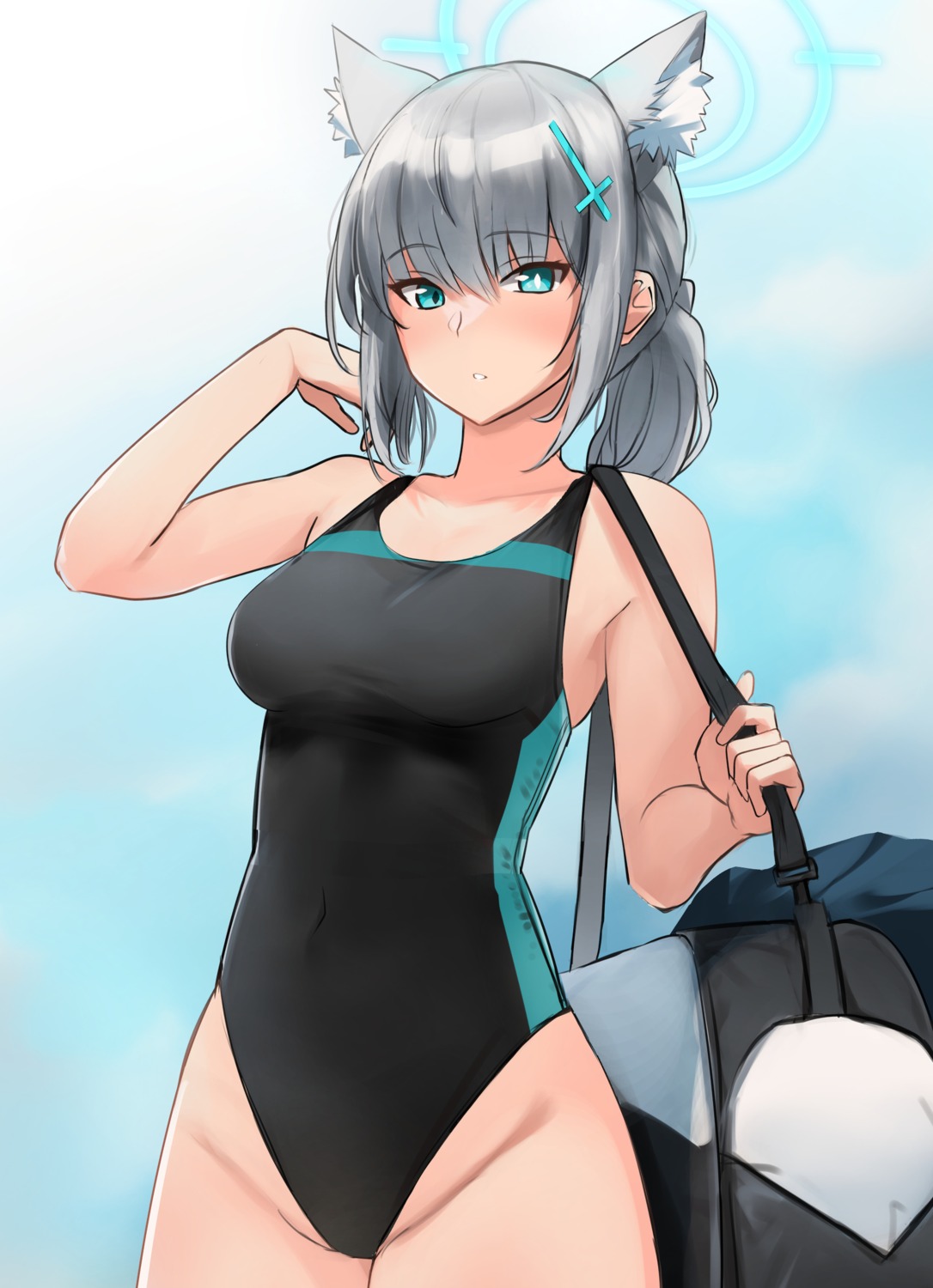 yoo tenchi blue archive sunaookami shiroko animal ears halo nekomimi swimsuits | #995658 | yande.re